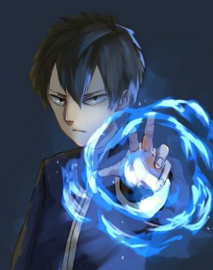 blue fire anime users