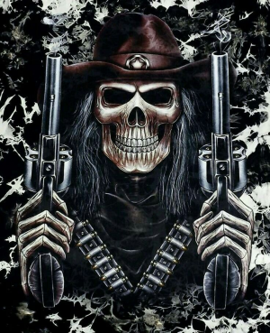 skeleton with gun