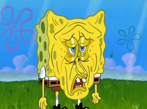 spongebob tired face