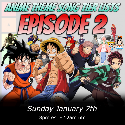 ThatJordo Broadcast Experience: Anime OPs - Session 2 Tier List ...