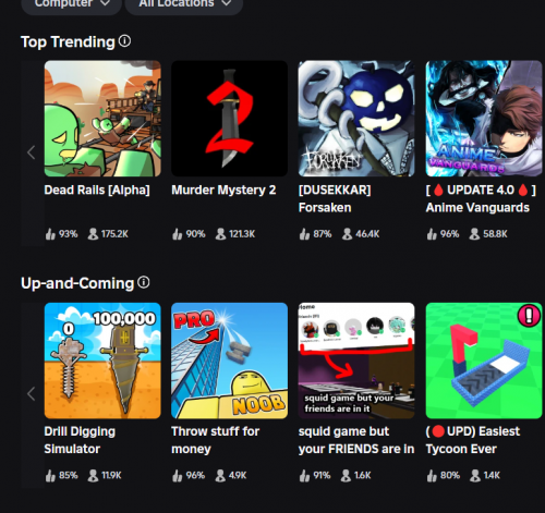 Create a Roblox games 2025 [UPDATED] Tier List - TierMaker