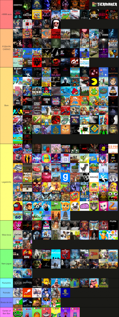 Create a games (+300) Tier List - TierMaker