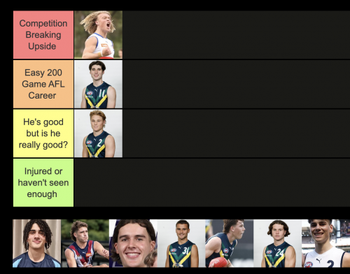 Create a AFL Draft Ranking Tier List - TierMaker