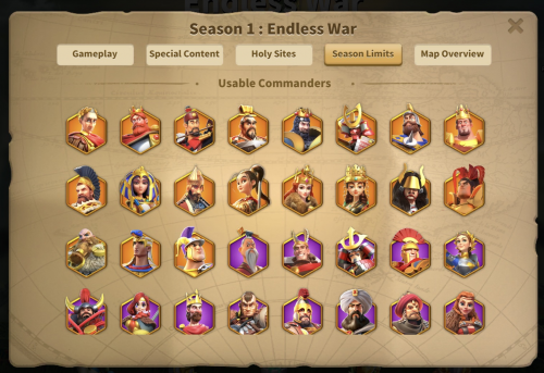 Create a Rise Of Kingdom KVK 1 Commanders Tier List - TierMaker