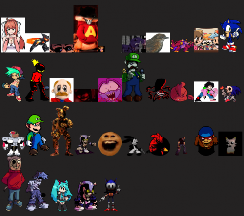 Create a fnf sinfgs Tier List - TierMaker