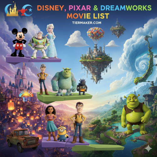 Create a Disney, Pixar, and Dreamworks Movie Tier List - TierMaker