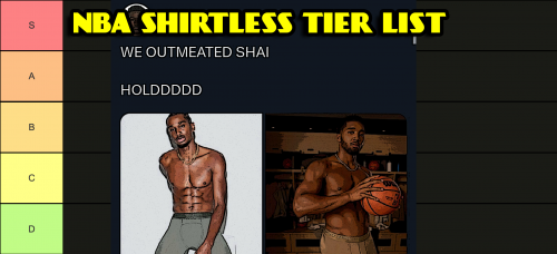 Create a Shirtless NBA Players Tier List - TierMaker