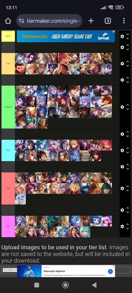 Create a Honor Of Kings Global 2025 tiermaker bykevito Tier List - TierMaker