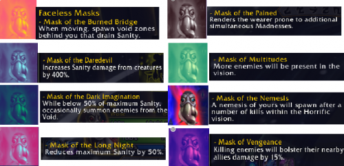 Create a Masks in Revisited Horrific Vision Tier List - TierMaker