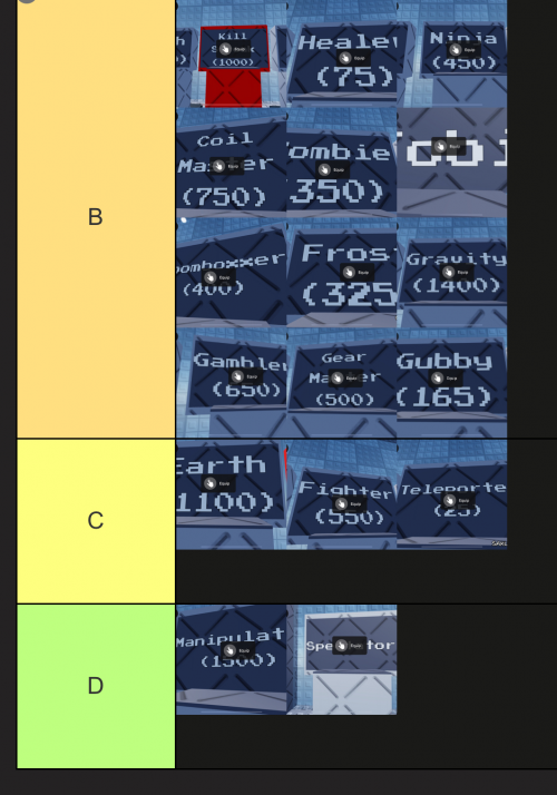 Create a Character Arena Tier List - TierMaker
