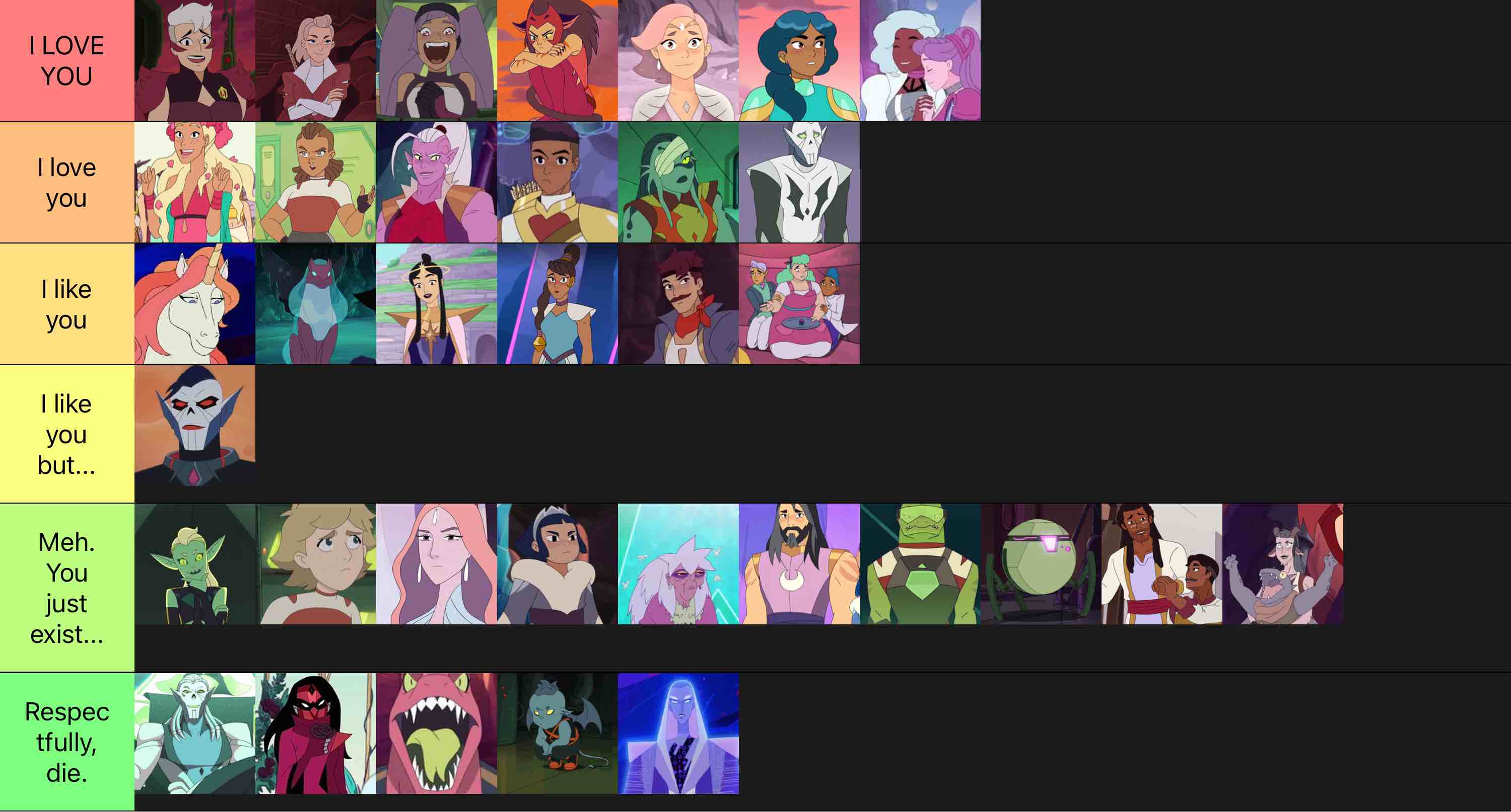 She-Ra and the Princesses of Power (Spop) all characters Tier List ...
