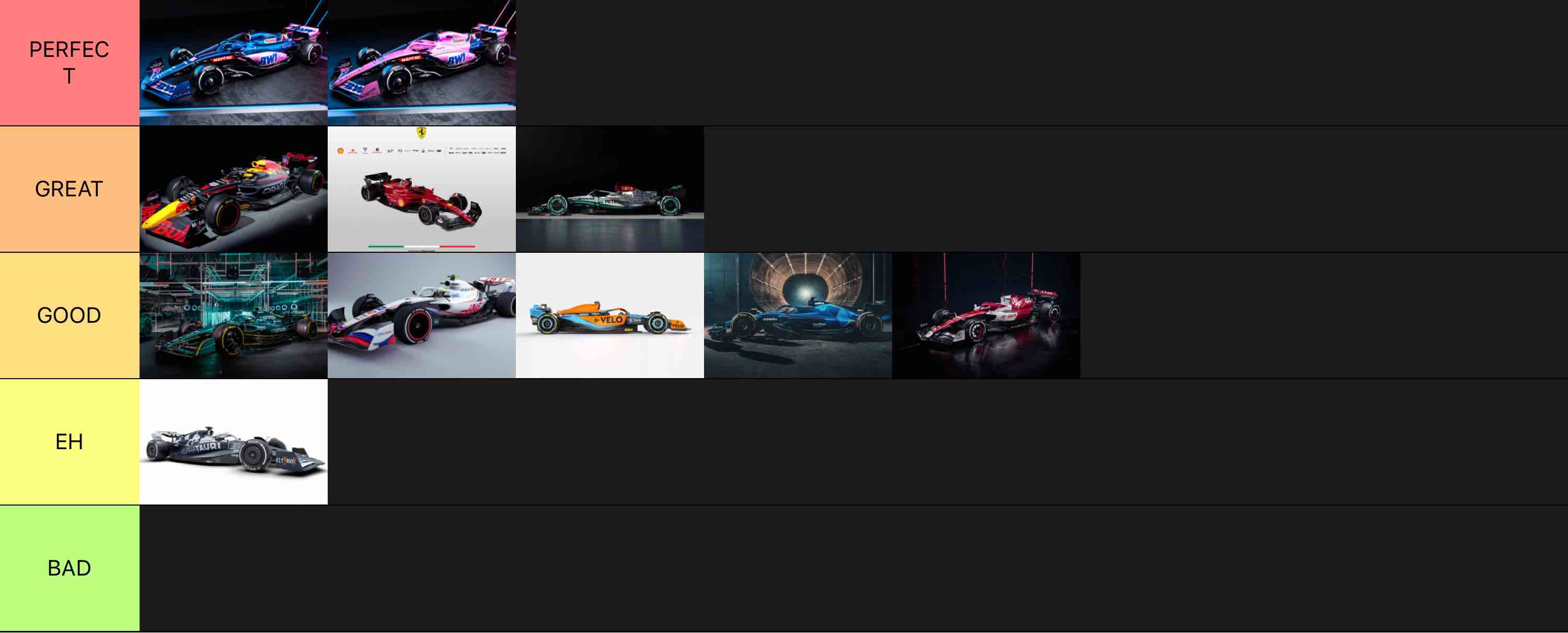 Recent Formula 1 Tier Lists - TierMaker