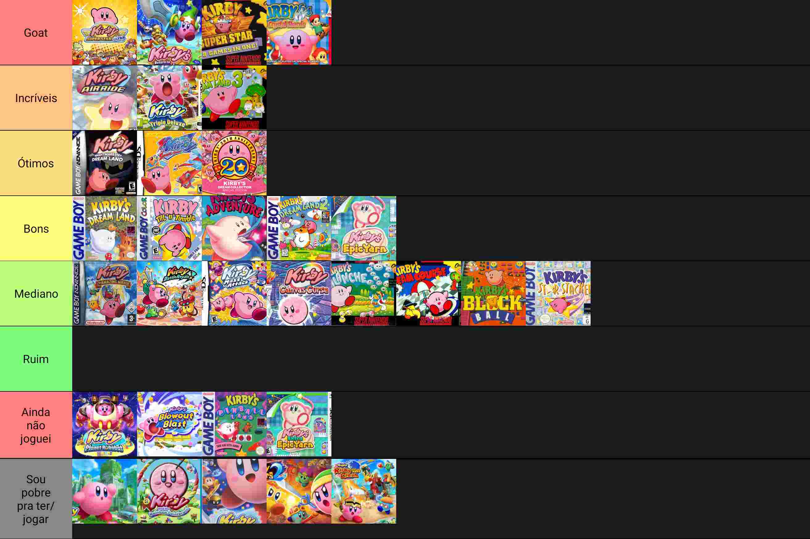 Kirby Games Tier List (Community Rankings) - TierMaker