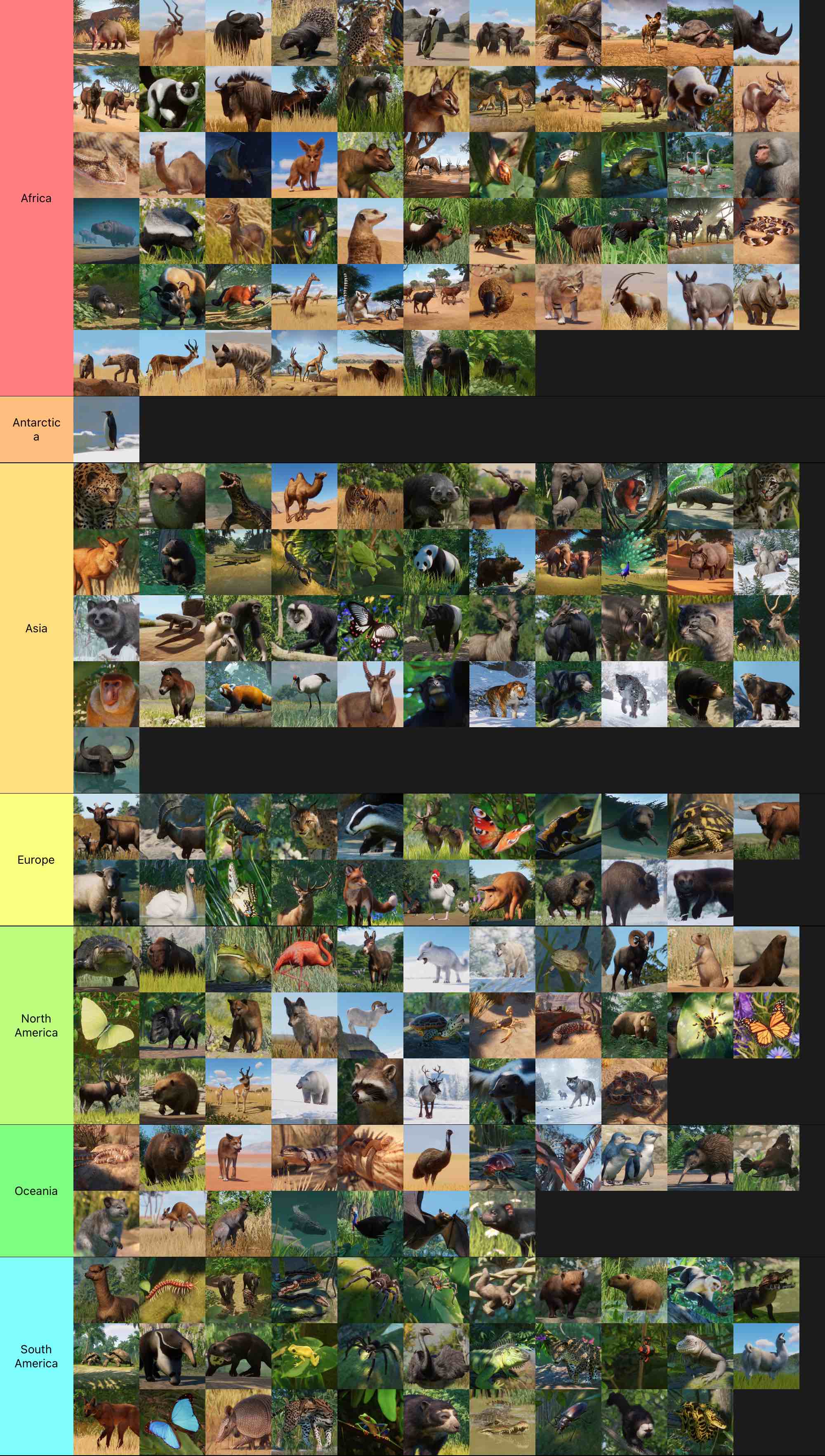 All 210 Planet Zoo Animals Tier List (Community Rankings) - TierMaker