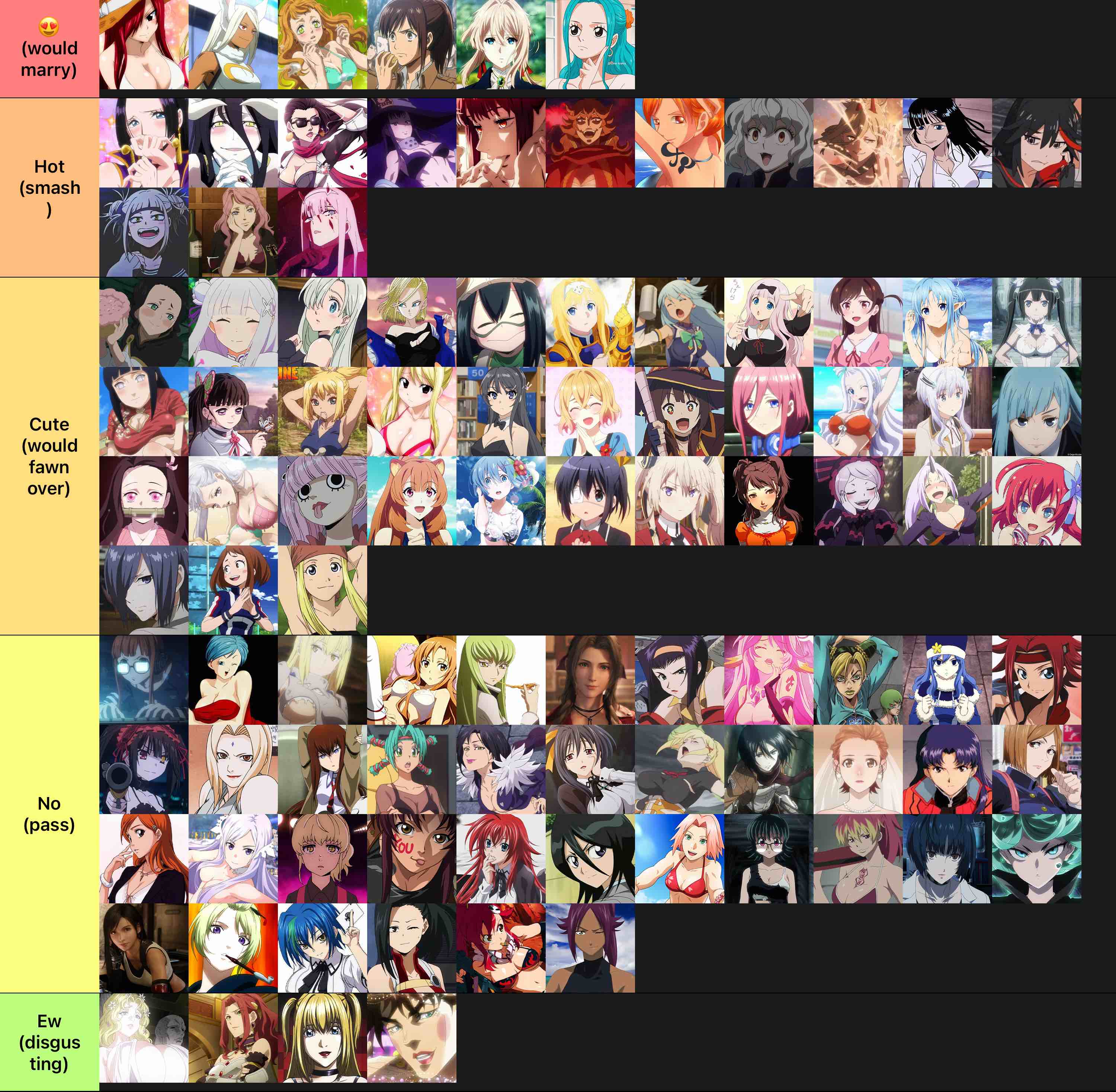 Top 100 Anime Waifu Tier List (Community Rankings) - TierMaker