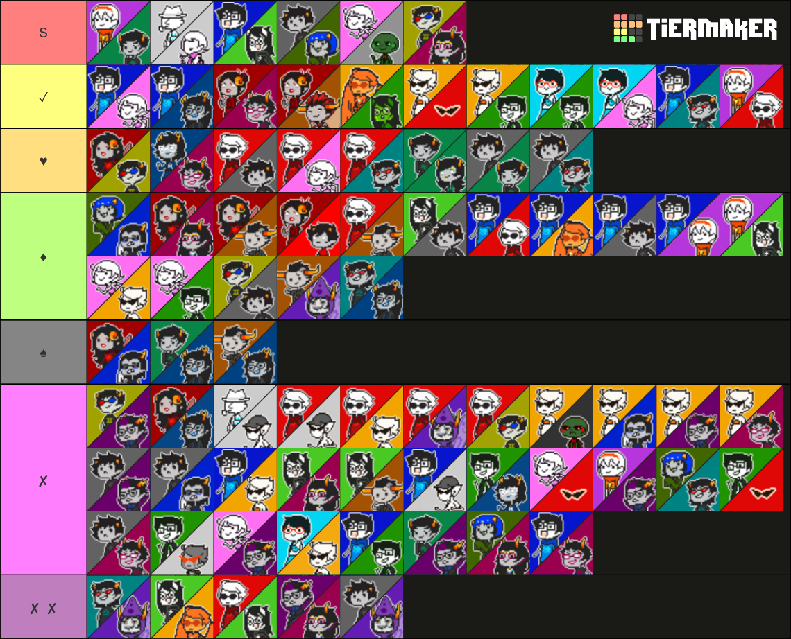 Ultimate Homestuck Ship List Tier List (Community Rankings) - TierMaker