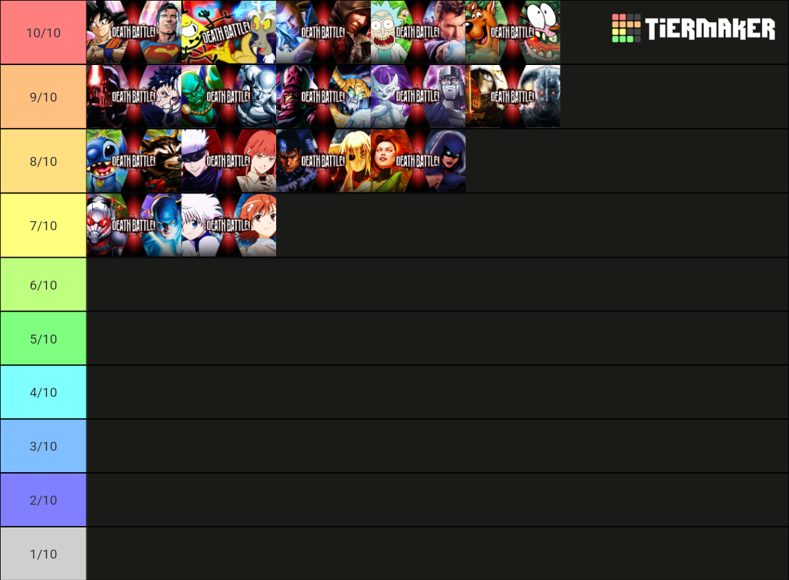 Death Battle season 10 Tier List (Community Rankings) - TierMaker