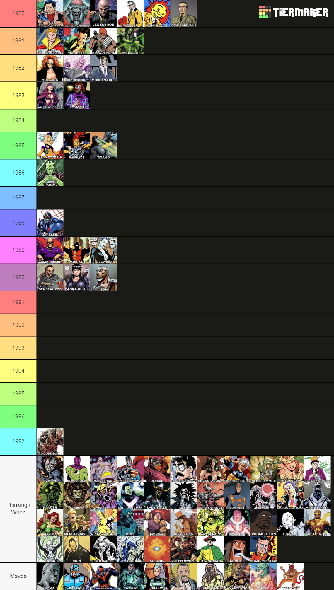 The Ultimate Superman Rogues Tier List (Community Rankings) - TierMaker
