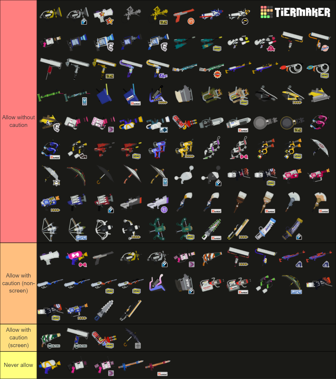 Splatoon 3 - Main Weapons Tier List (Community Rankings) - TierMaker