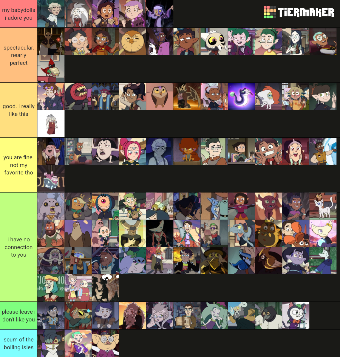 The Owl House Characters - FINAL (all seasons) Tier List (Community ...