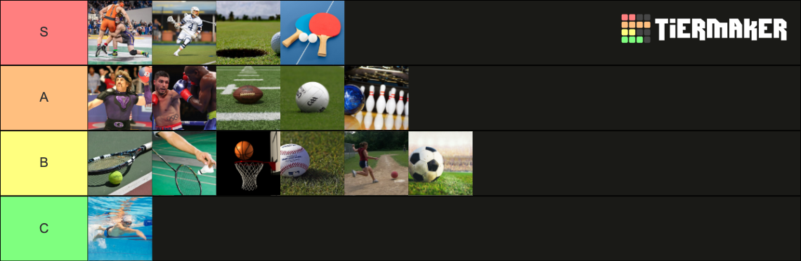 Ultimate Sports Tier List (Community Rankings) - TierMaker