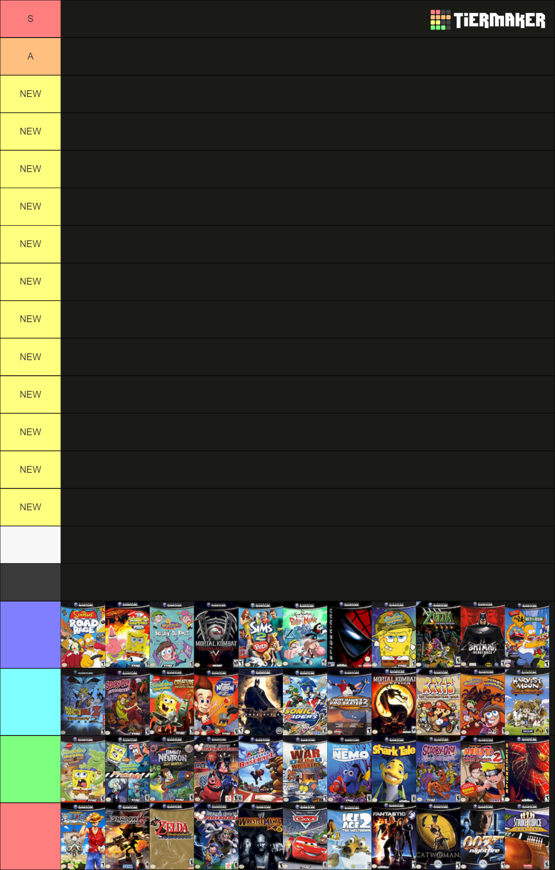 575 GameCube Games Tier List (Community Rankings) - TierMaker