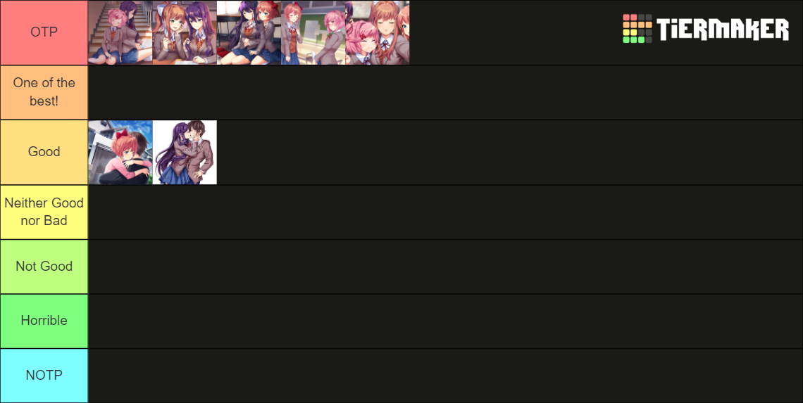 DDLC Shipping Tier List (Community Rankings) - TierMaker