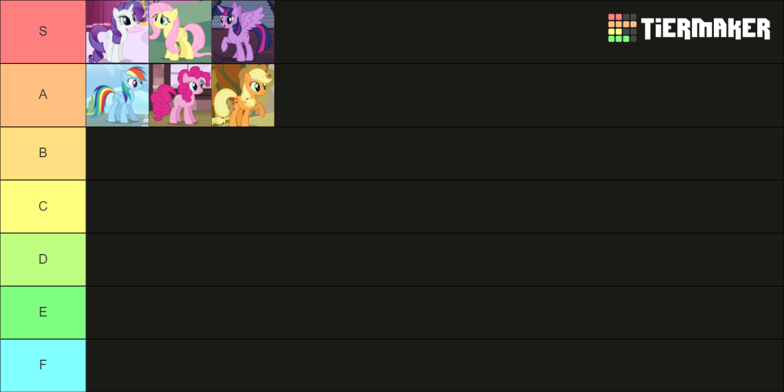 MLP Main 6 Tier List (Community Rankings) - TierMaker