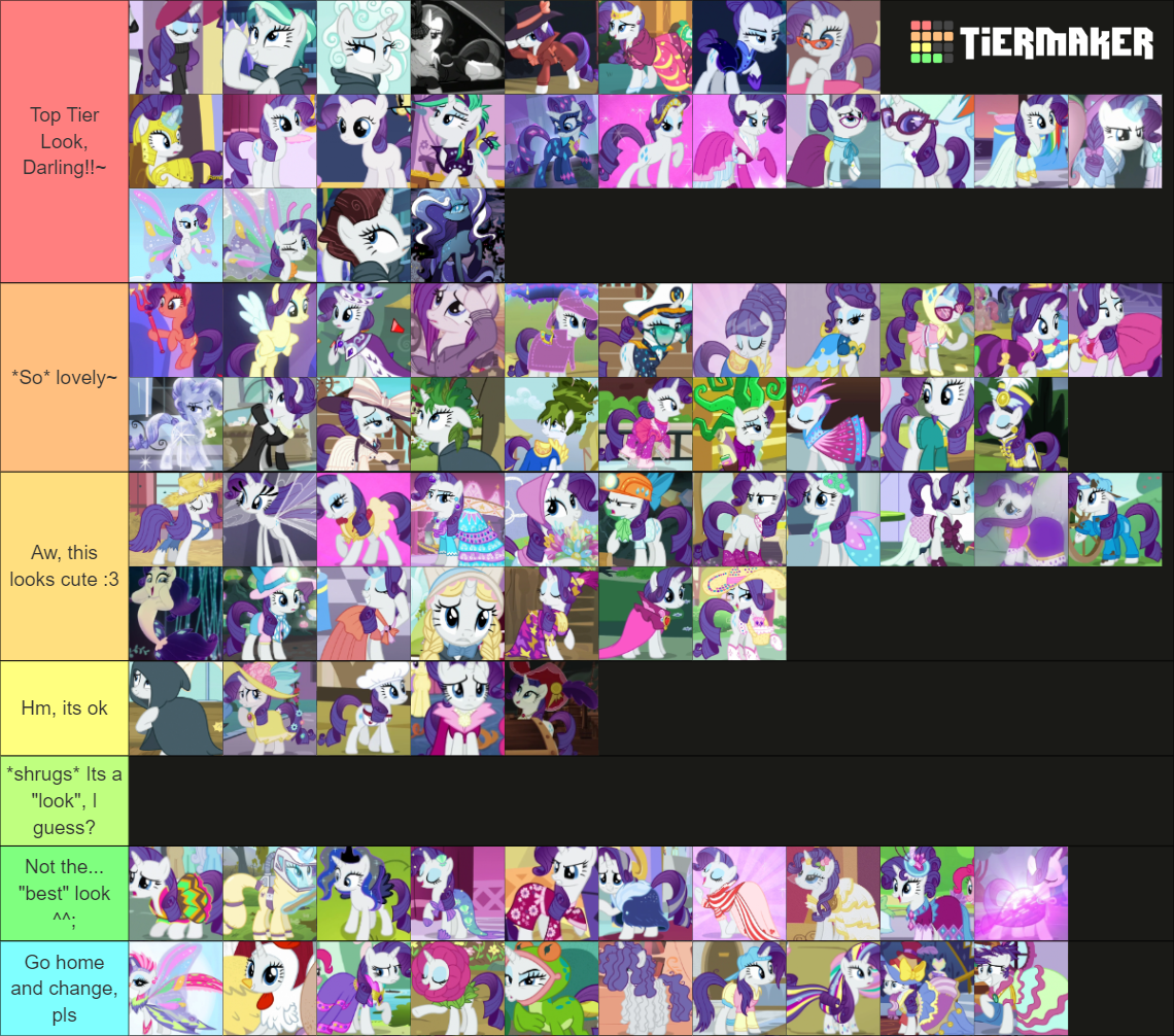 MLP Rarity Designs Tier List (Community Rankings) - TierMaker