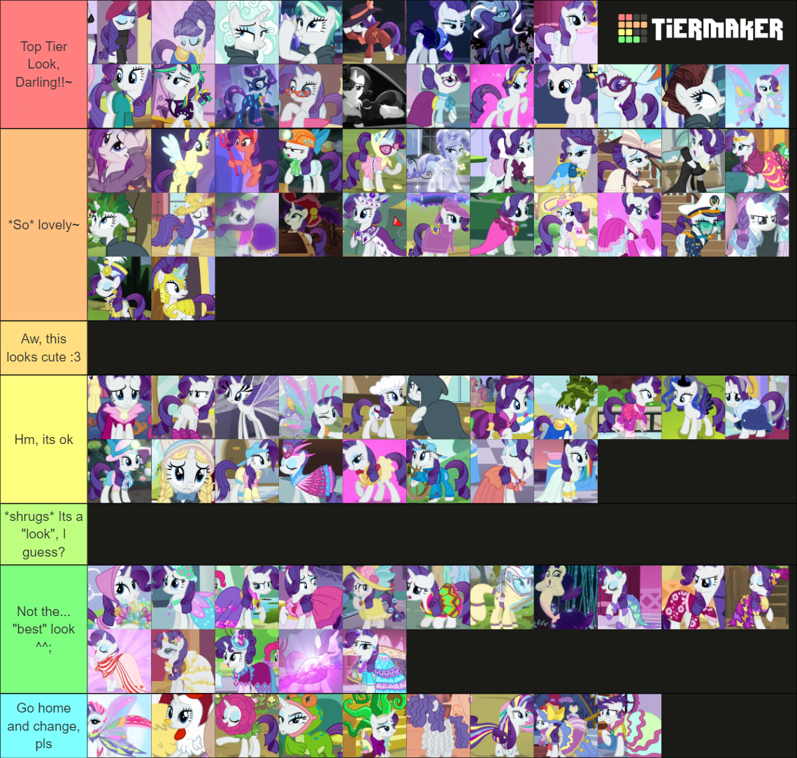MLP Rarity Designs Tier List (Community Rankings) - TierMaker