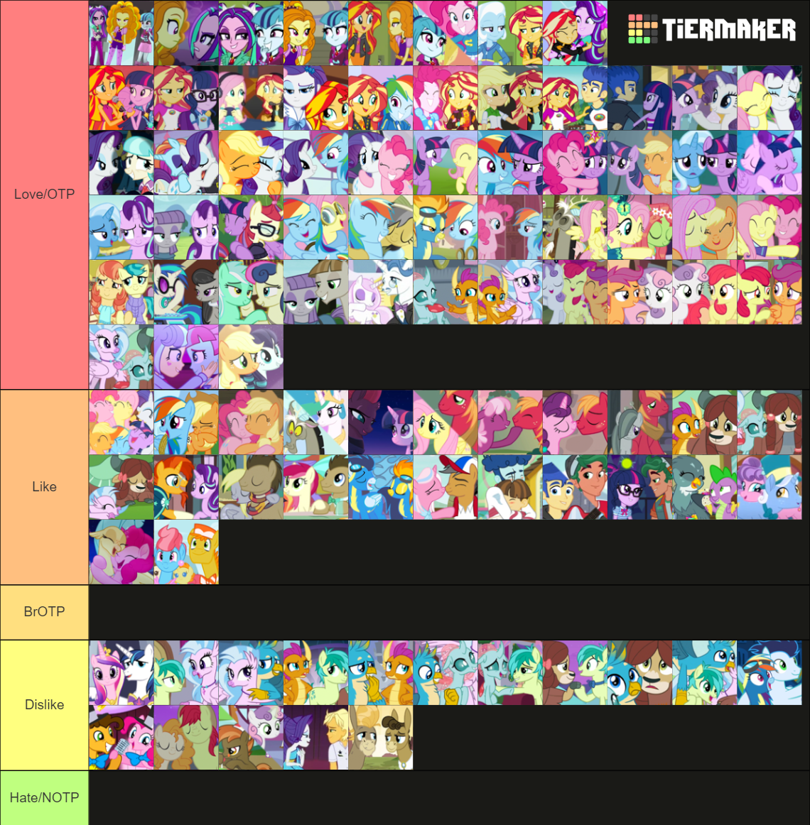 MLP:FiM/Equestria Girls Ships Tier List (Community Rankings) - TierMaker