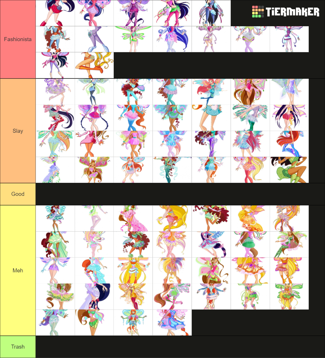 Winx club outfits Tier List (Community Rankings) - TierMaker