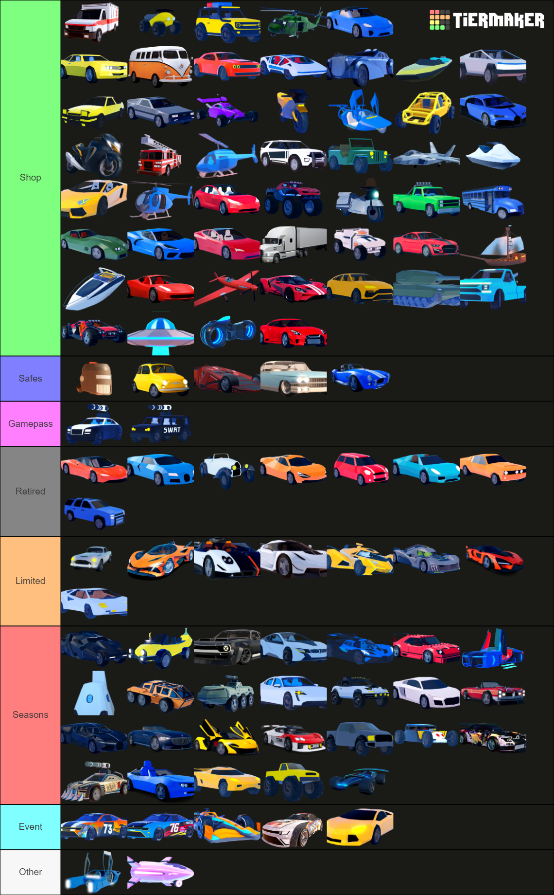 Jailbreak Vehicles (2025 Season 27) Tier List (Community Rankings ...
