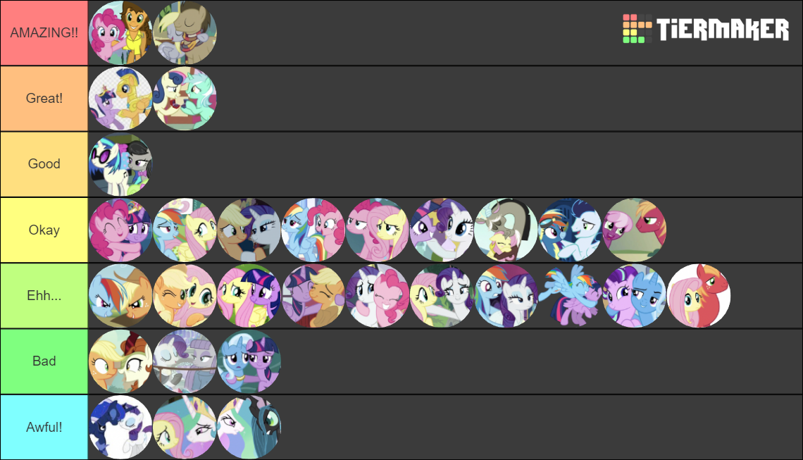 My Little Pony Ships!!! Tier List (Community Rankings) - TierMaker