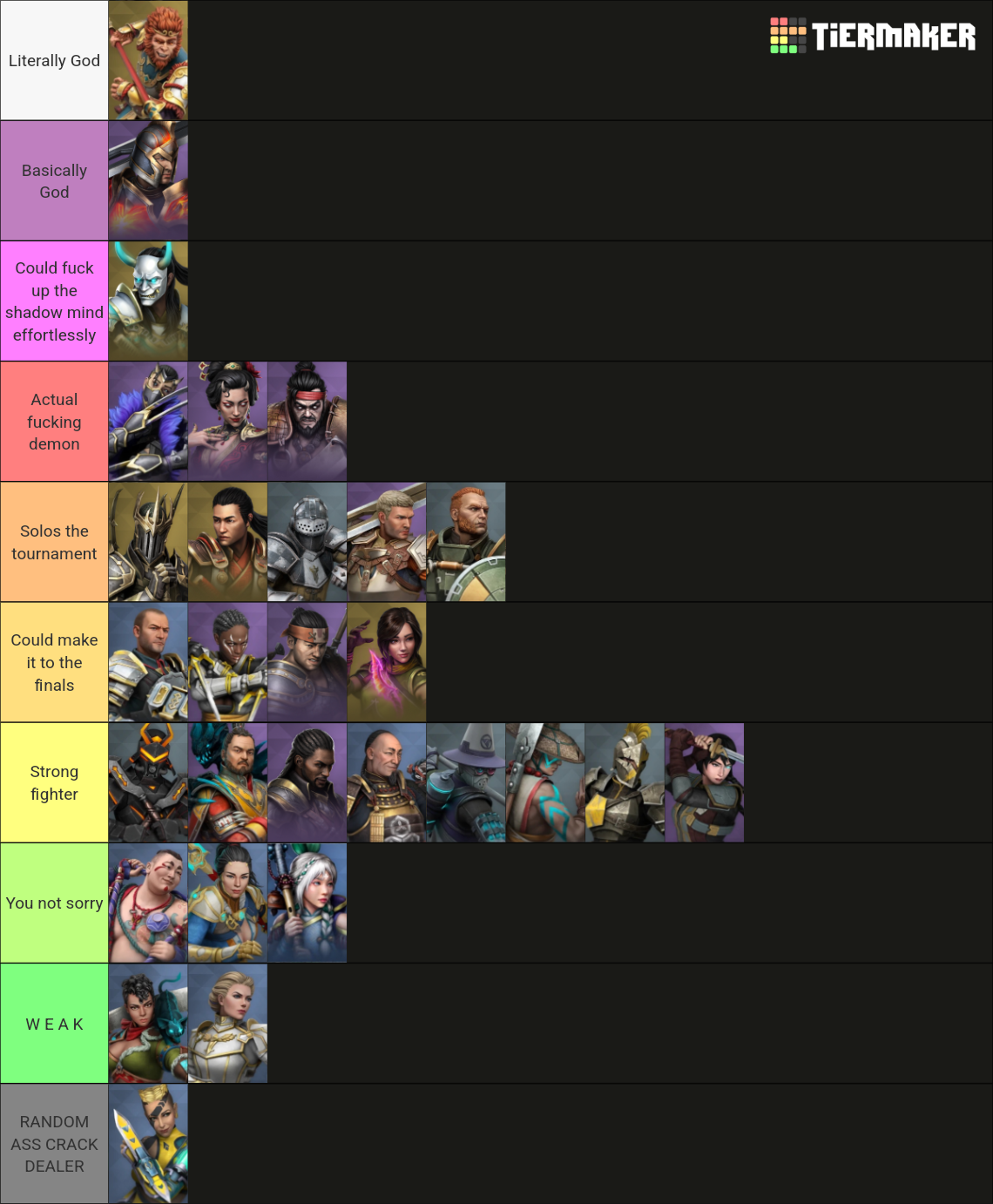 Shadow Fight Arena Updated Tier List (Community Rankings) - TierMaker