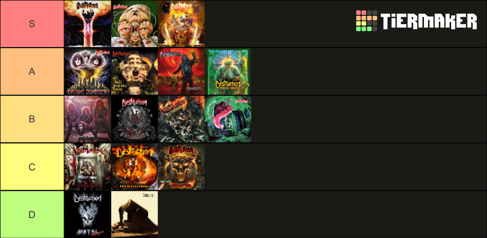 Every Destruction Album Tier List (Community Rankings) - TierMaker