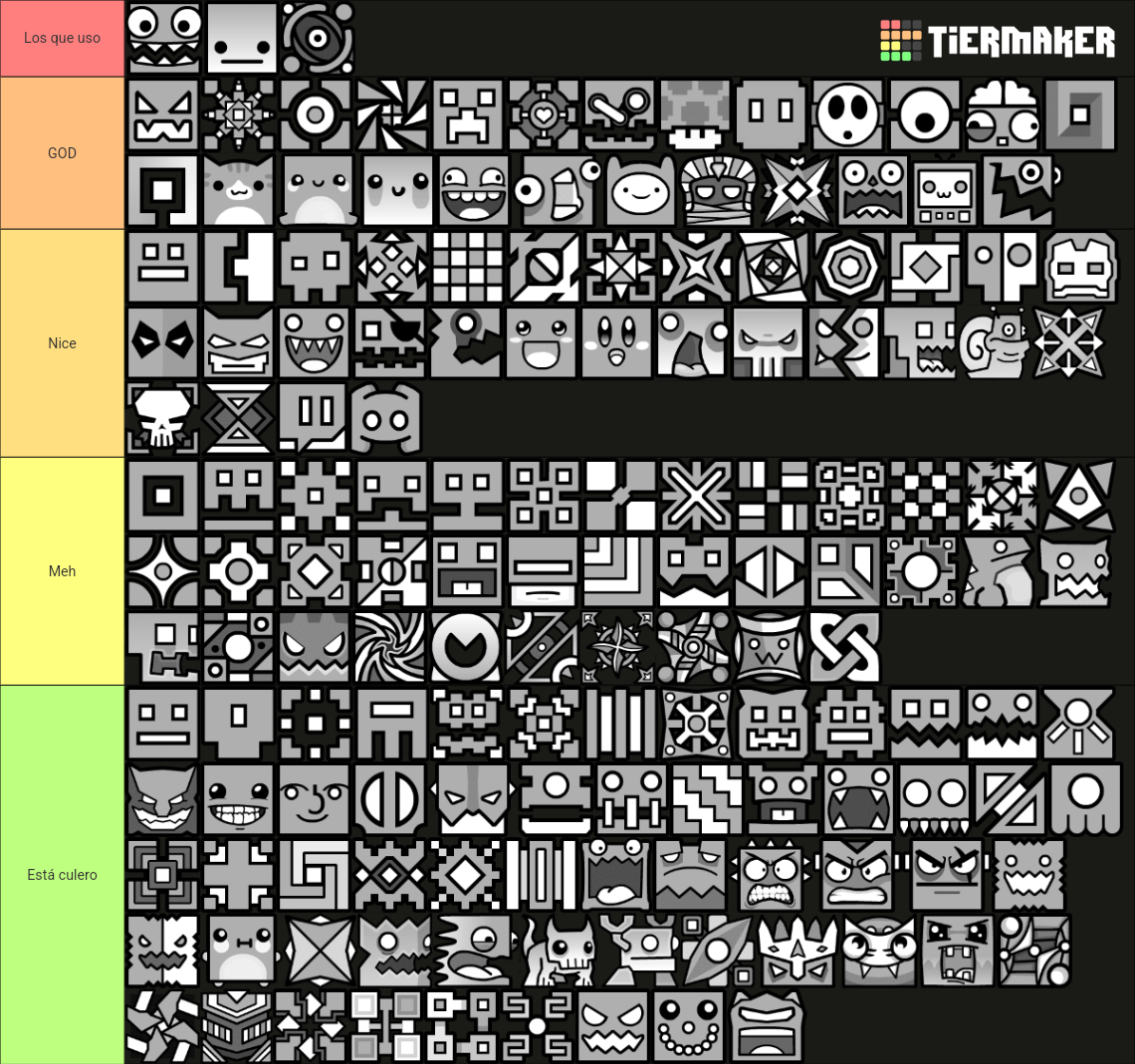 All Geometry Dash Icon Items Tier List (Community Rankings) - TierMaker