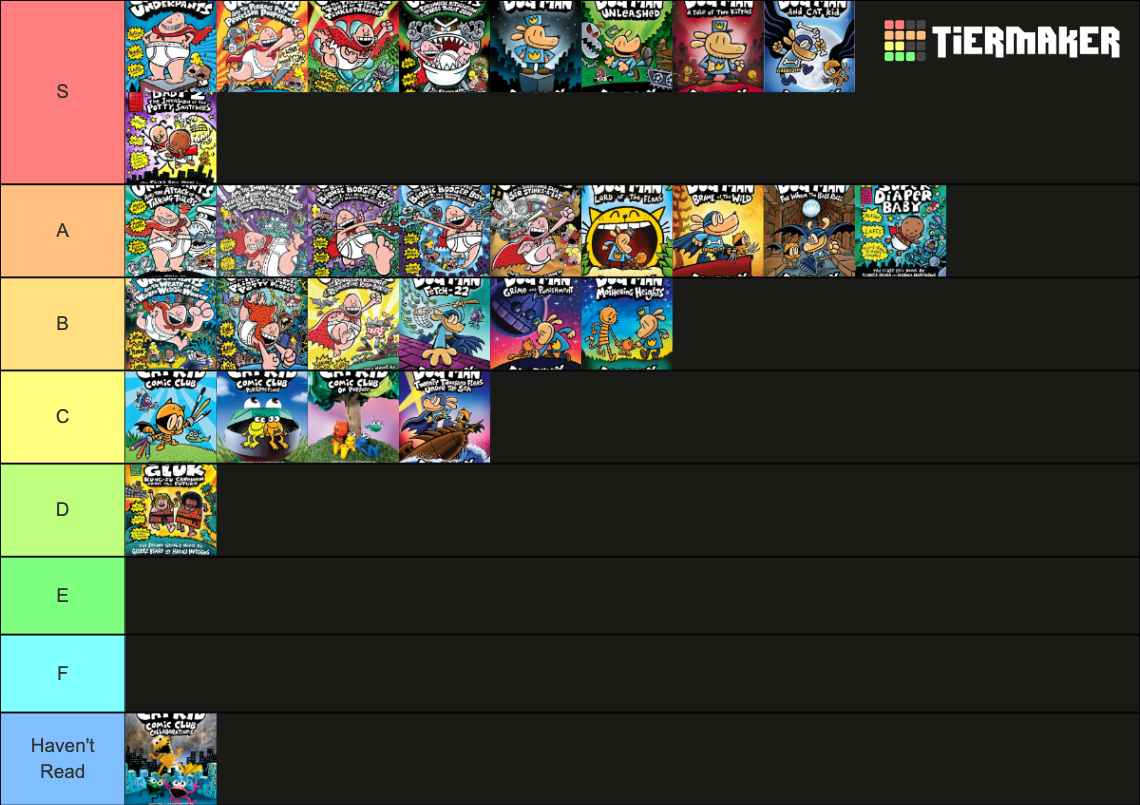Captain Underpants and Dog Man Books Tier List (Community Rankings ...