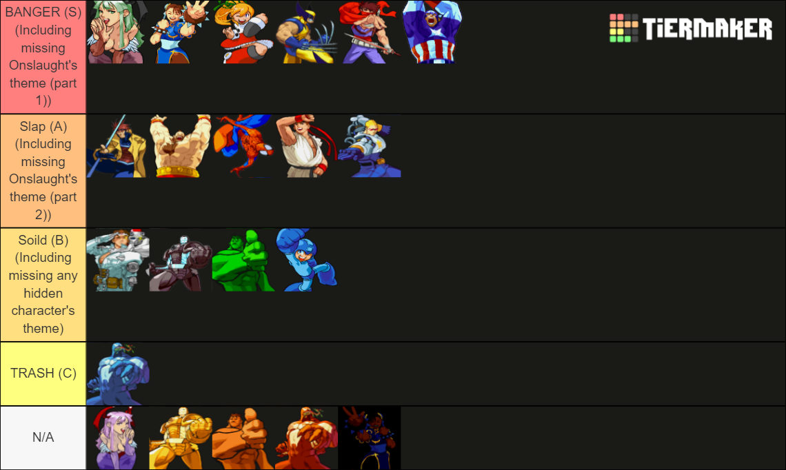 Marvel vs Capcom 1 Tier List (Community Rankings) - TierMaker