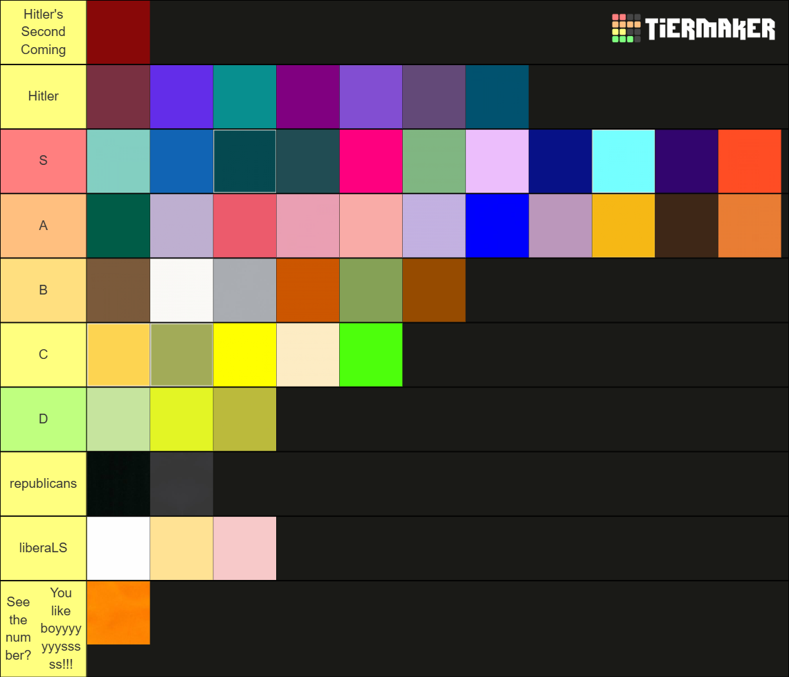 50 colors Tier List (Community Rankings) - TierMaker