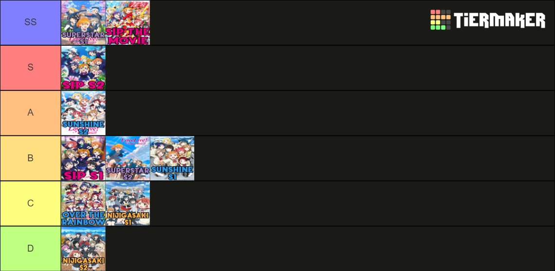 Love Live! all series Tier List (Community Rankings) - TierMaker