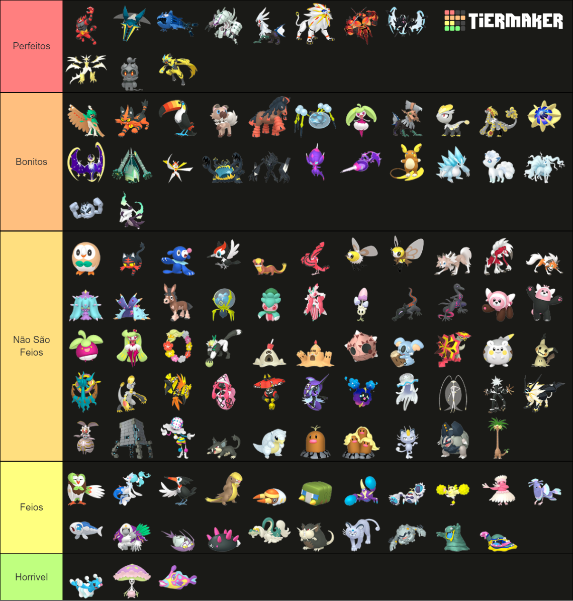 Every Gen 7 Pokemon (HOME renders) Tier List (Community Rankings ...