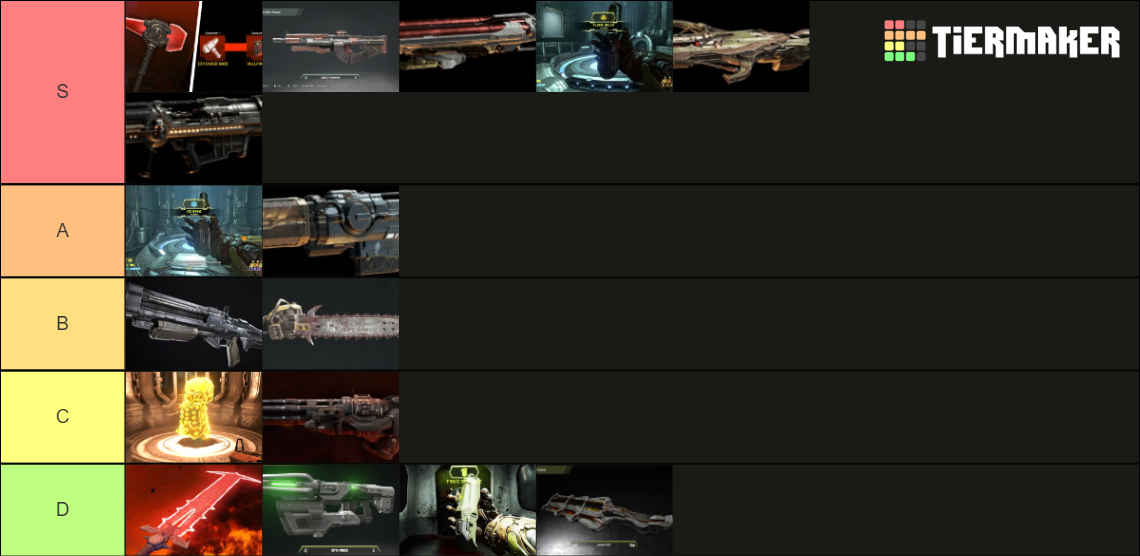 DOOM Eternal Weapons List Tier List (Community Rankings) - TierMaker