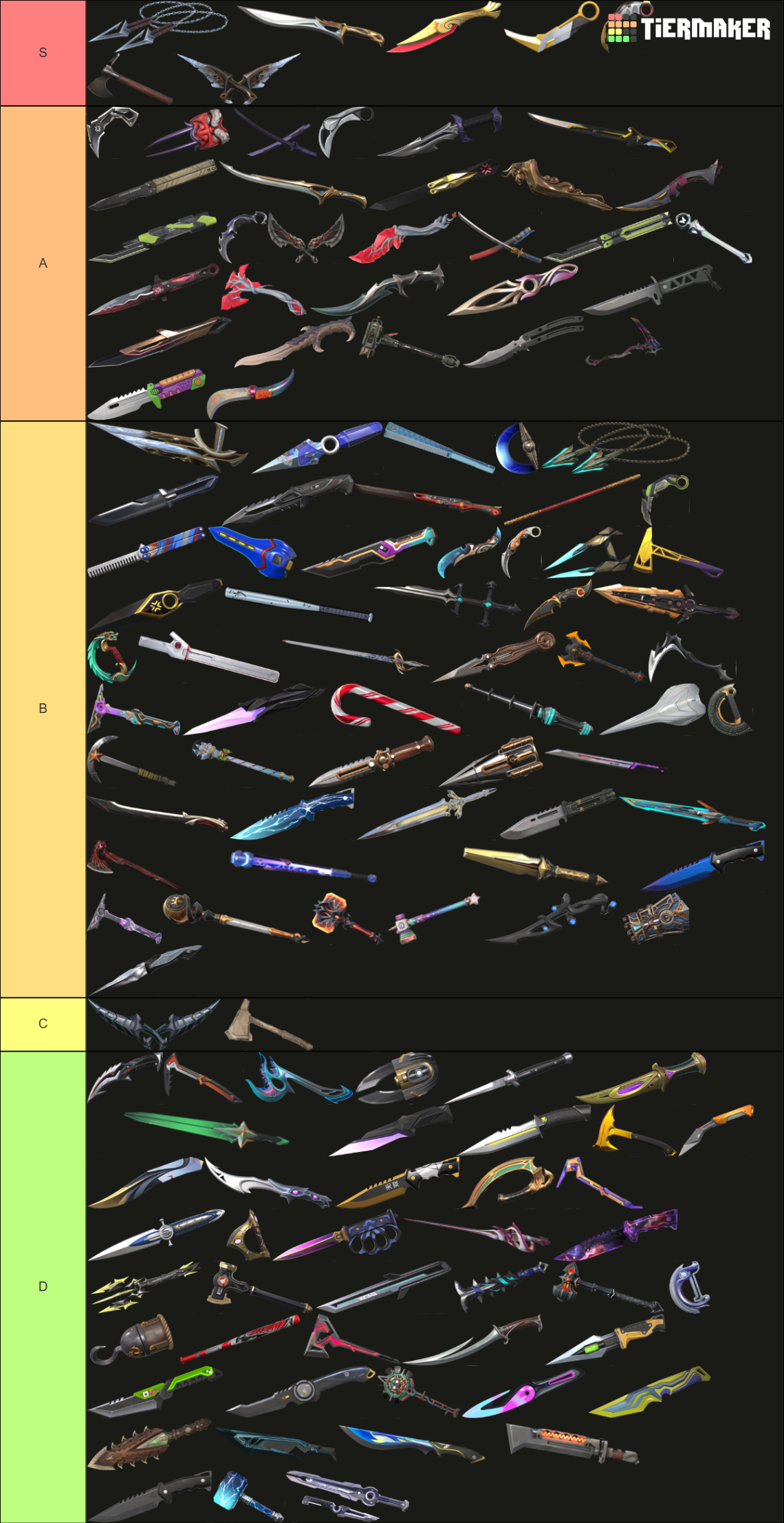 Valorant Melee / Knife Skins (April 2025) Tier List (Community Rankings ...