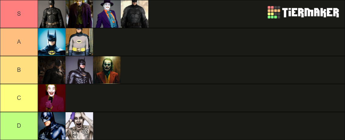 All Live Action Batman & Joker Portrayals Tier List (Community Rankings ...