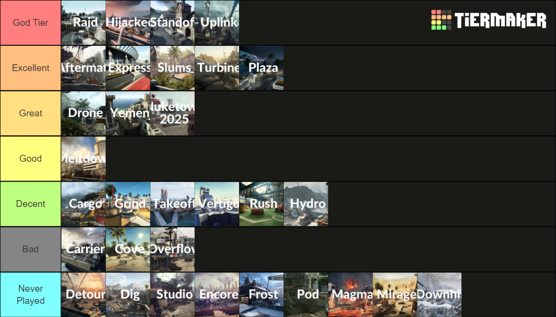 Call of Duty Black Ops II Multiplayer Maps (with DLC) Tier List ...