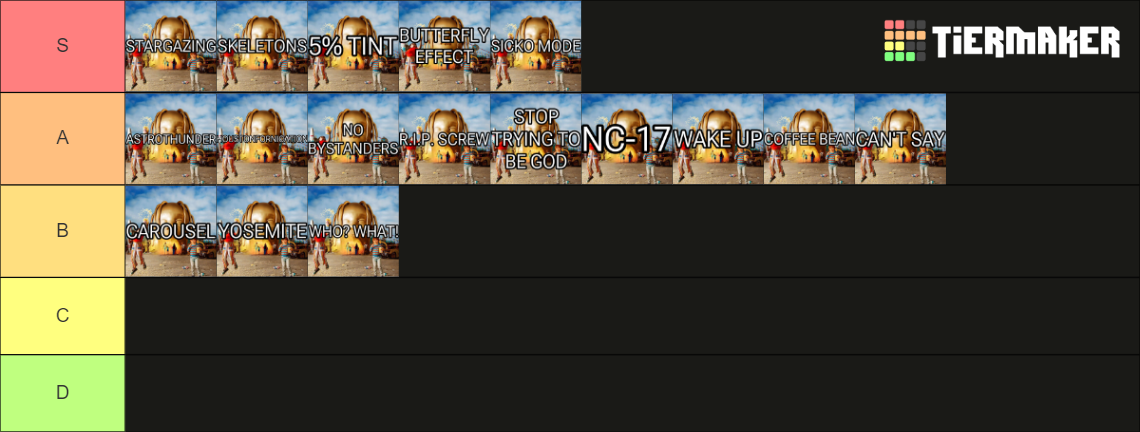 Astroworld travis scott album Tier List (Community Rankings) - TierMaker
