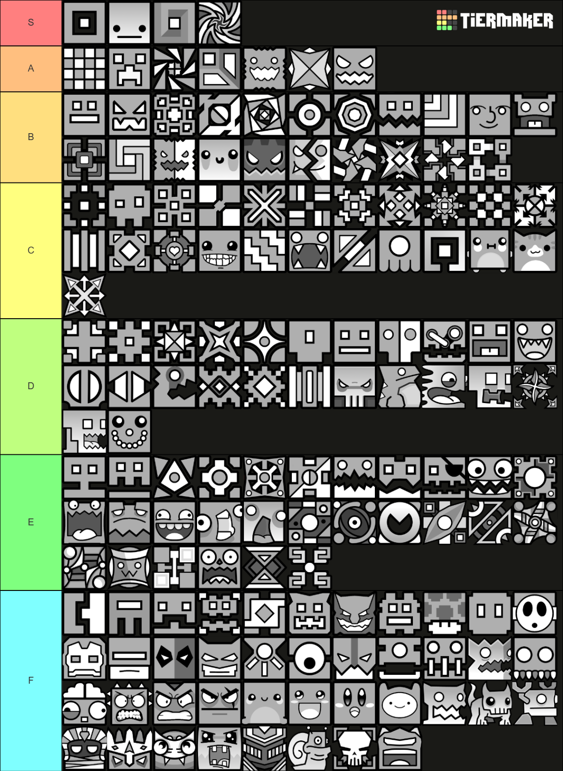 Geometry Dash Cubes Tier List (Community Rankings) - TierMaker