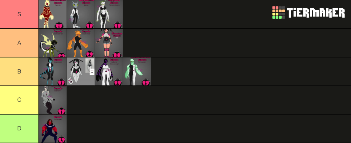 Top diseños del chaquetrix Tier List (Community Rankings) - TierMaker