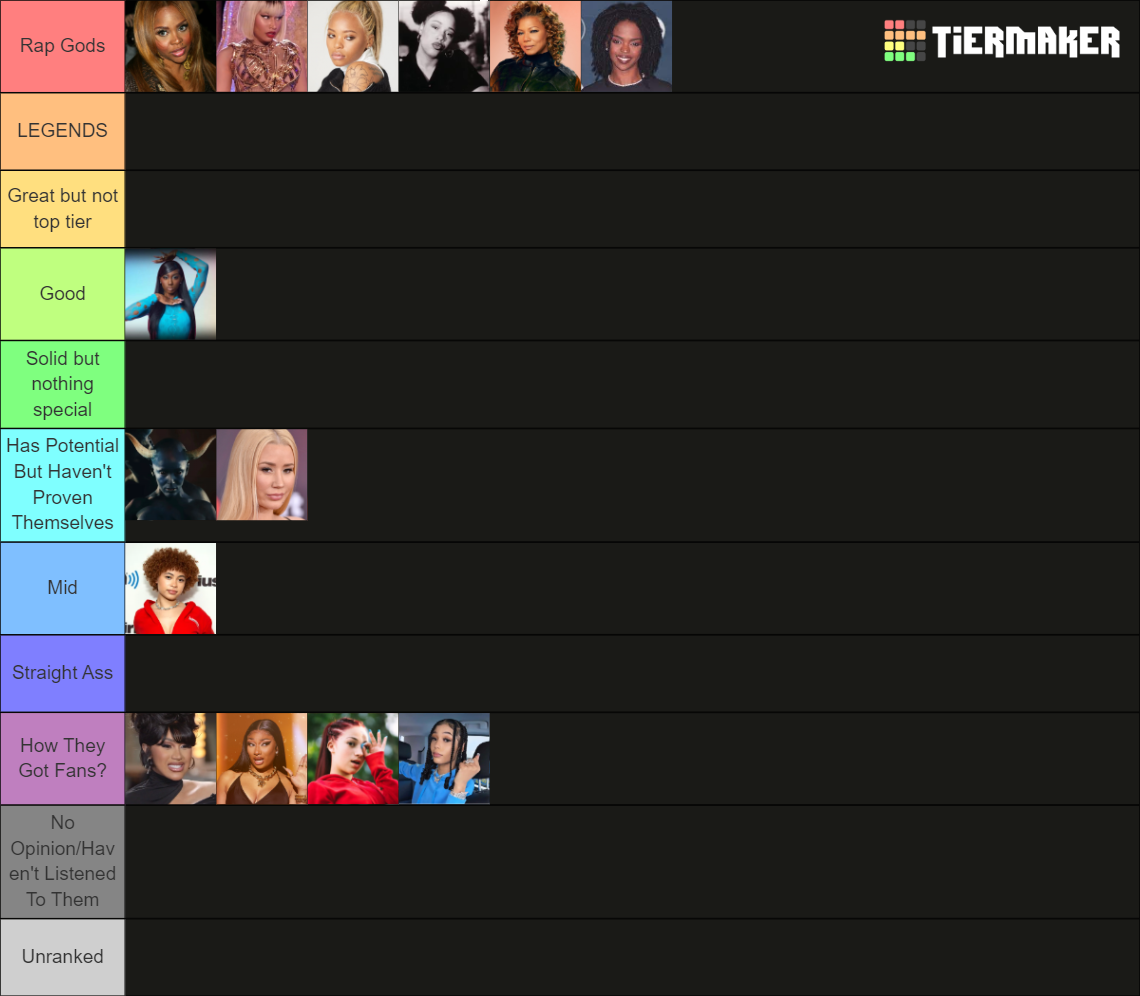 Female Rapper Tier List (Community Rankings) - TierMaker
